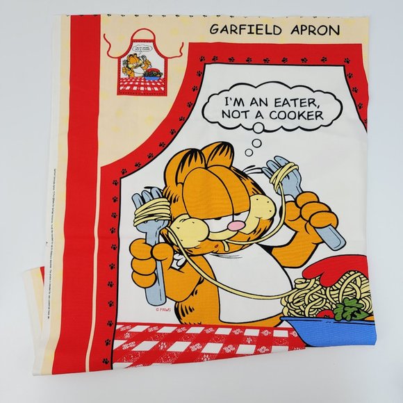 PAWS | Office | Vintage Garfield Apron Placemat Fabric Pattern | Poshmark